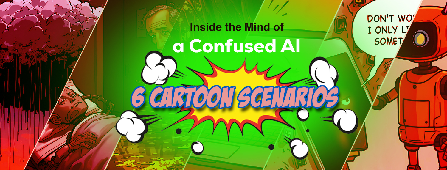 Inside the Mind of a Confused AI- Six Cartoon Scenarios – Data World
